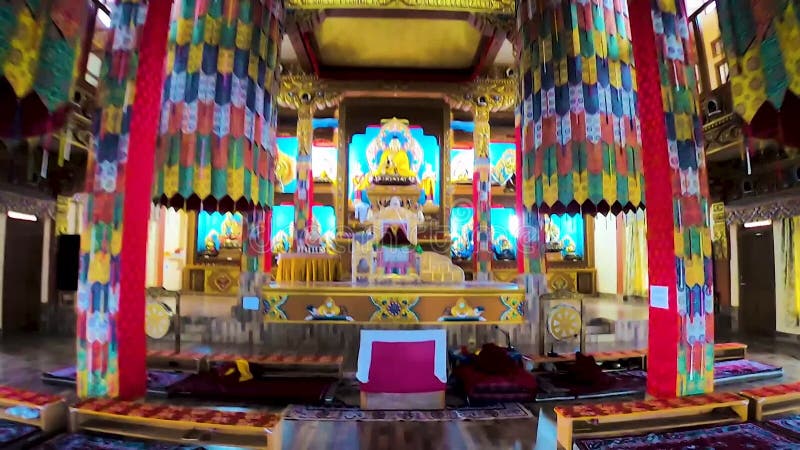 Ancient Buddhist Monastery Inside View from Flat Angle at Day Stock ...