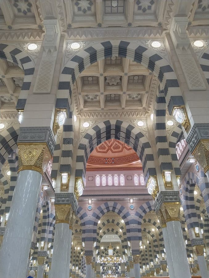 Ancient Building Architecture in the Nabawi Mosque Stock Photo - Image ...