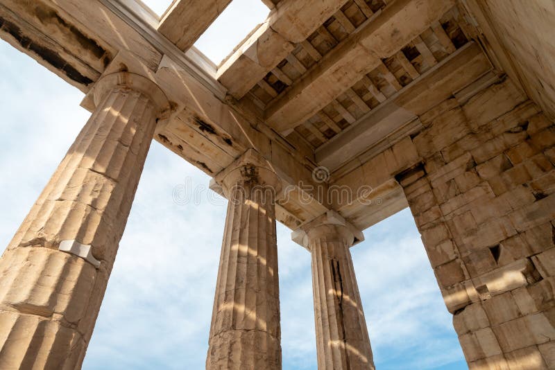 Ancient Building in Athens Greece Stock Image - Image of blue, building ...