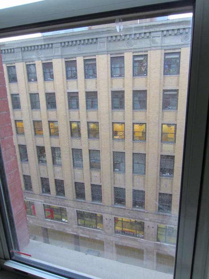 Ancient Building in Chicago USA through the Window Stock Image - Image ...