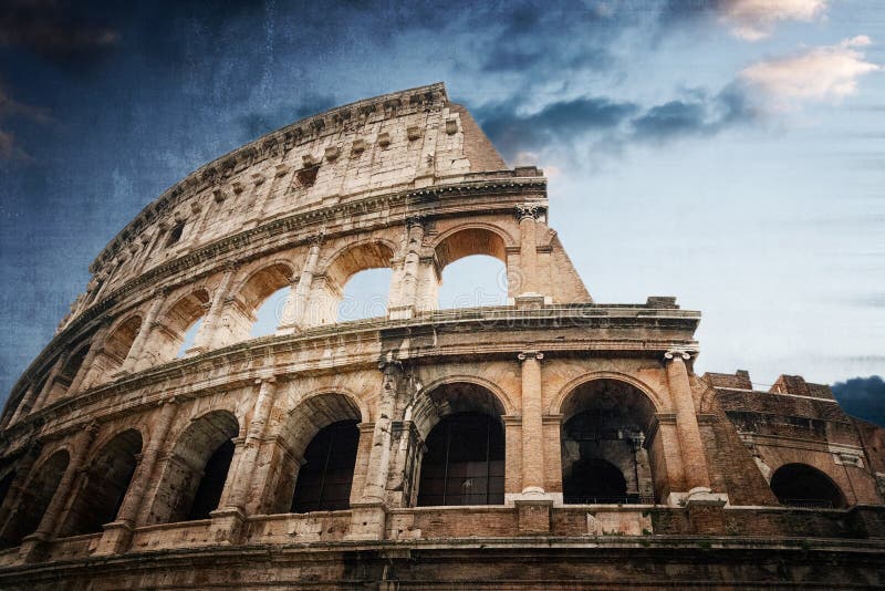 The Colosseum with Ancient Texture Stock Image - Image of colosseum ...