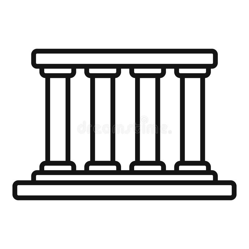 Ancient Building Facade with Four Columns Icon Stock Vector ...