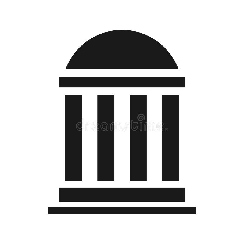 Ancient Building Icon Black and White Stock Vector - Illustration of ...