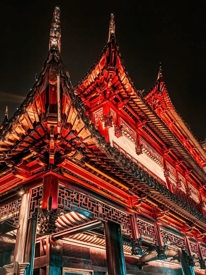 Ancient Building Illuminated at Night Revealing the Beautiful ...