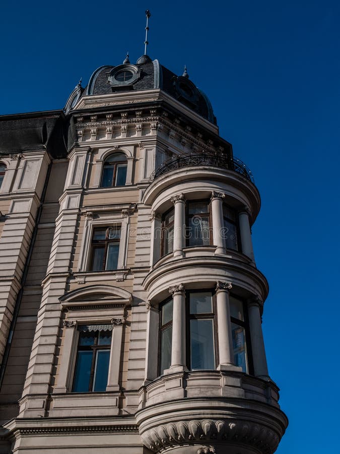 Ancient Building with Large Windows and Columns Stock Photo - Image of ...