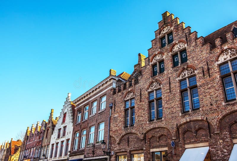 Ancient Building of Medieval Brugge, Belgium Stock Image - Image of ...