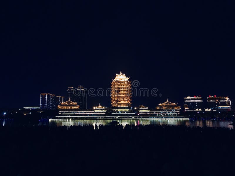 Ancient Building in the Middle of the Night Stock Photo - Image of ...
