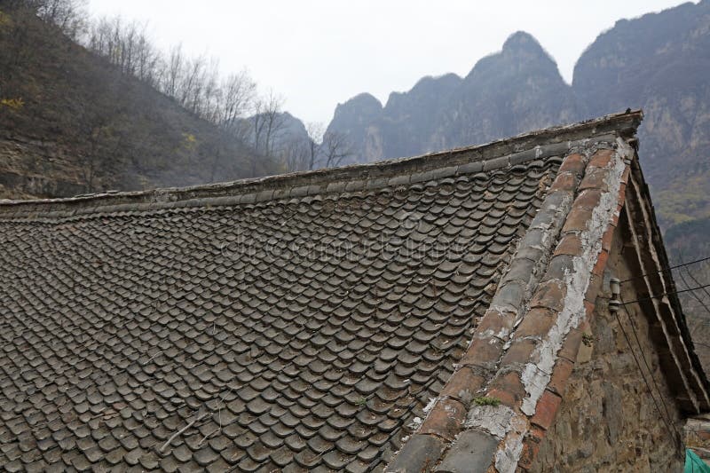 Ancient Building Ridge Lies in GuoLiang, China Stock Image - Image of ...