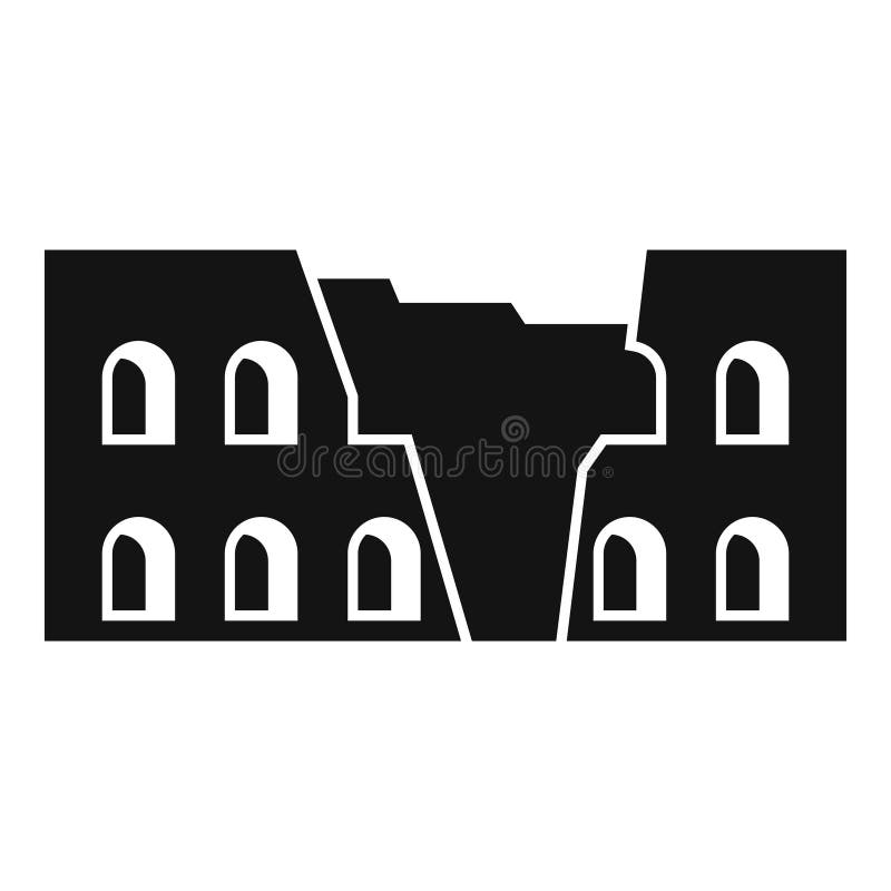 Ancient Building Ruins Standing with Broken Walls Icon Stock Vector ...