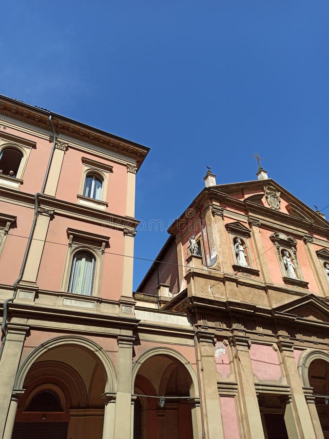 An Ancient Arcade in Independence Street in Bologna Italy Stock Photo ...