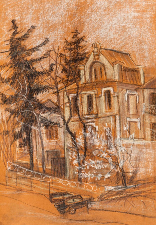 Ancient buildings stock illustration. Illustration of painting - 70222170