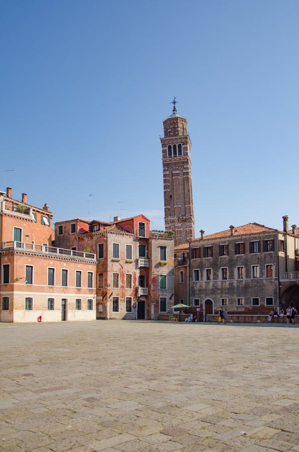Ancient Buildings in the Square in Venice Editorial Stock Photo - Image ...