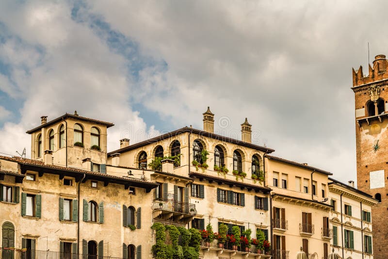 Ancient Buildings of Verona Stock Image - Image of walls, houses: 149406169