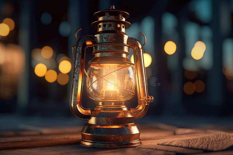 Ancient Burning Lantern. AI Generated Stock Illustration - Illustration ...