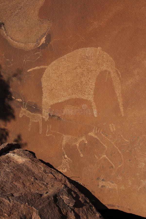 Ancient Bushman Carvings - Namibia Stock Image - Image of bushman ...