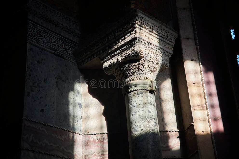 An Ancient Byzantine Column Stock Photo - Image of temple, classical ...