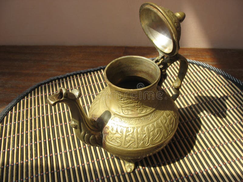 Ancient cafetiere stock photo. Image of cafetiere, characters - 57378938