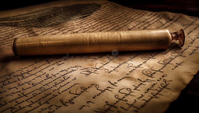 Ancient Calligraphy on Parchment Timeless Beauty Captured Generated by ...