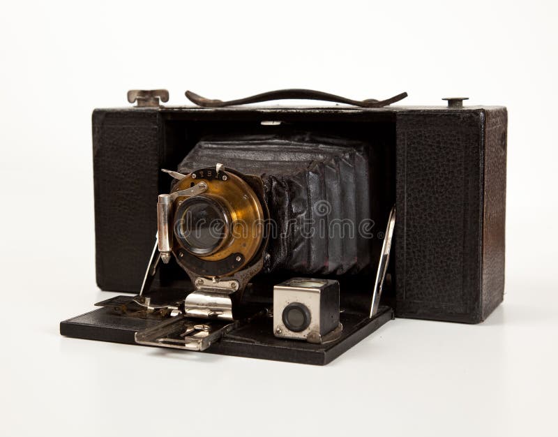 Ancient Camera in Front View Stock Image - Image of negative, camera ...