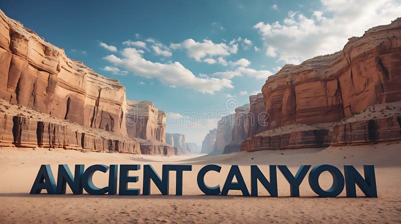 Ancient Canyon Landscape with Towering Rock Formations and Blue Skies ...