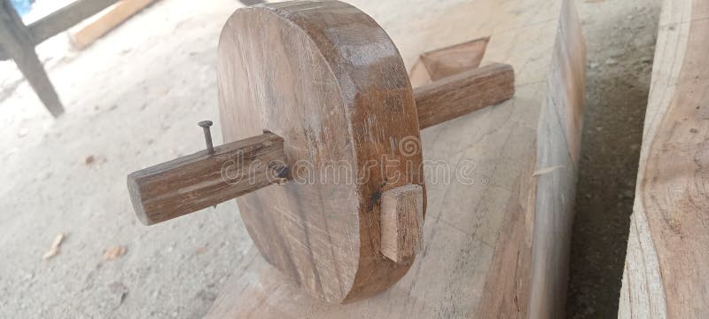 An Ancient Carpentry Tool Used To Measure Wood Stock Photo - Image of ...