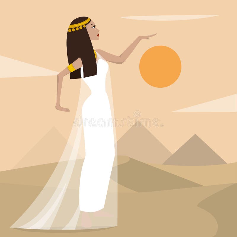 Ancient Cartoon Egiptian Woman Stock Vector - Illustration of luxuriant ...