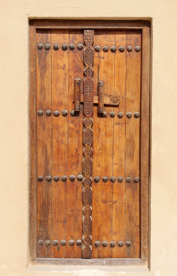 Ancient Carved Door in Riffa Fort, Bahrain Stock Photo - Image of house ...