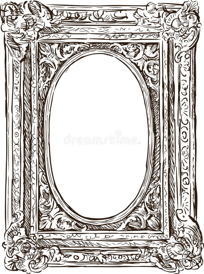 Ancient carved frame stock vector. Illustration of luxury - 53764922