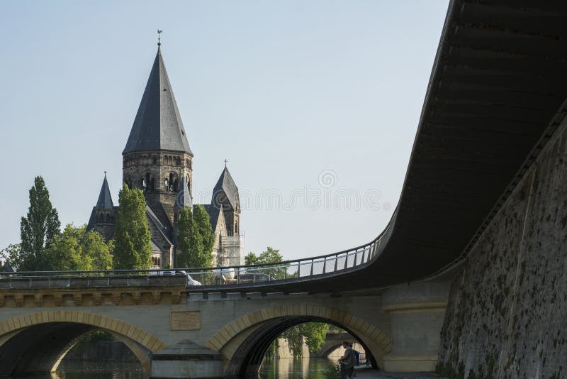 Ancient Castle Near the Bridge and River in the Summer Day Stock Image ...
