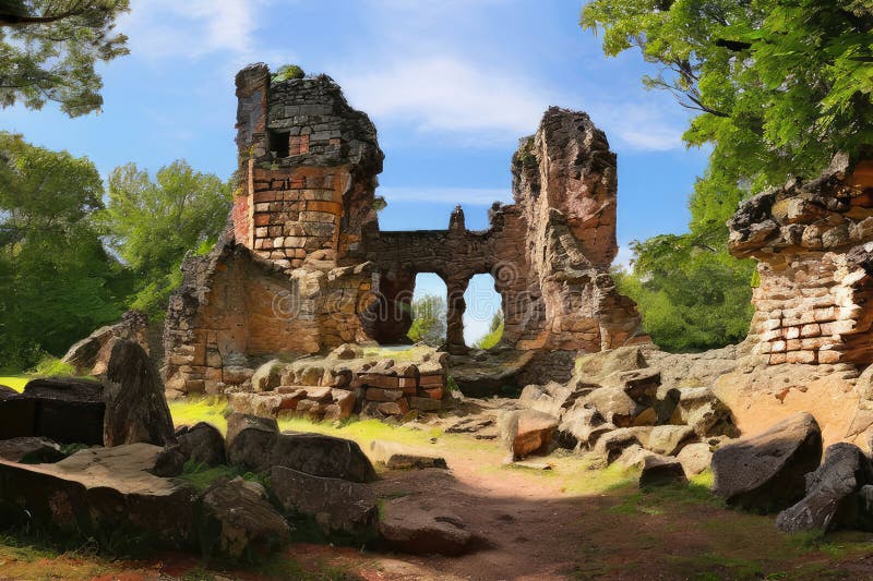 Ancient Castle Ruins Outdoors Stock Image - Image of landscape, scenic ...