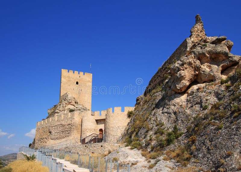 Ancient Castle Sax in Alicante Spain. Stock Photo - Image of wall ...