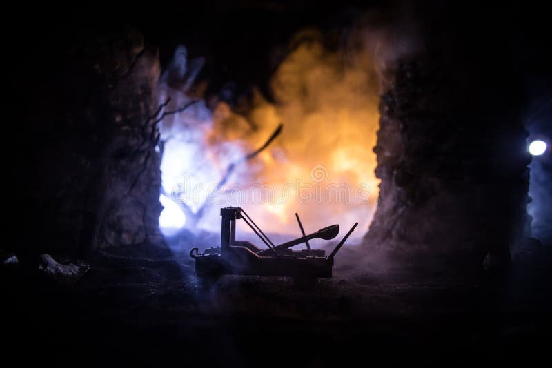 Medieval Catapults In Battle