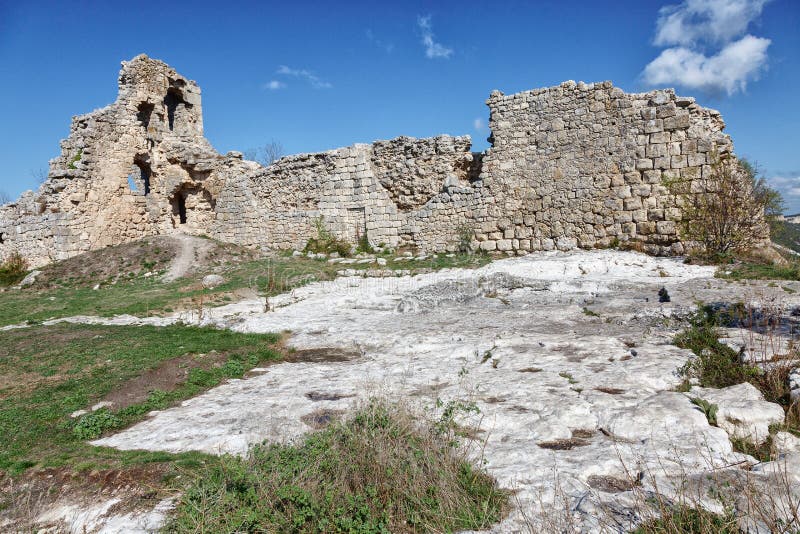 The Ancient Cave City of Mangup Kale Stock Image - Image of geographic ...