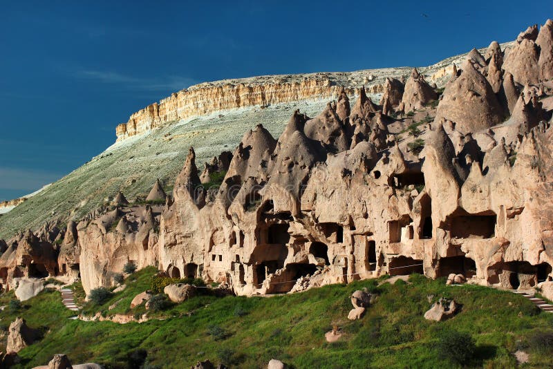 Ancient Cave City of Zelve in Cappadocia, Turkey Stock Photo - Image of ...