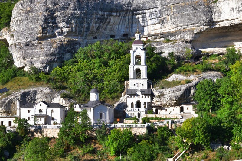 .Ancient Cave Holy Dormition Monastery in Bakhchisaray, Crimea Stock ...