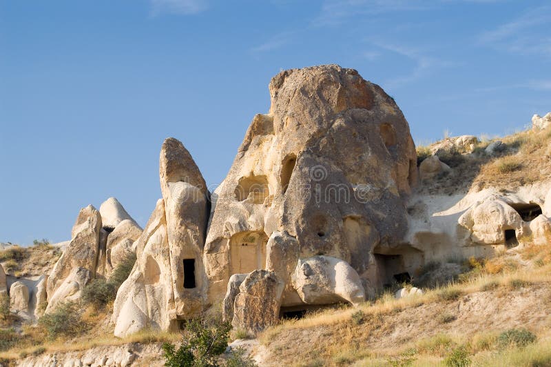Ancient Cave House Near Goreme Stock Image - Image of stone, holiday ...