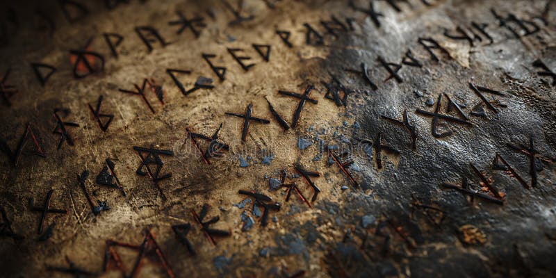 Ancient Cave Inscriptions Mysterious Runes Texture Background Stock ...