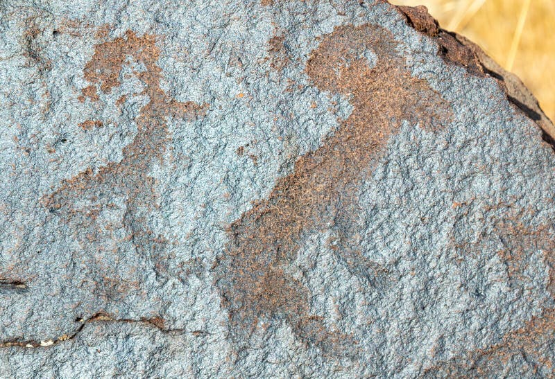 Ancient Cave Paintings. Petroglyphs in the Wild. Stock Image - Image of ...