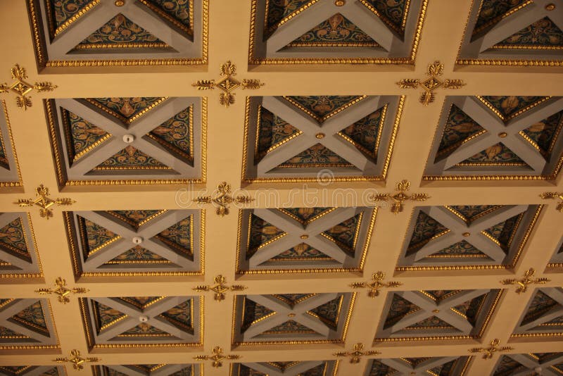 Ancient Ceiling with Caissons Stock Image - Image of hand, beautiful ...