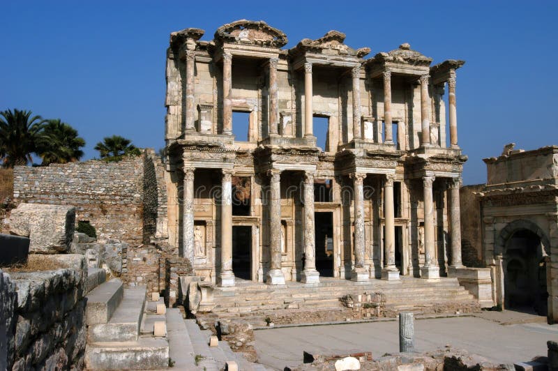 Greek Library Ruins at Ephesus Editorial Image - Image of city, roman ...