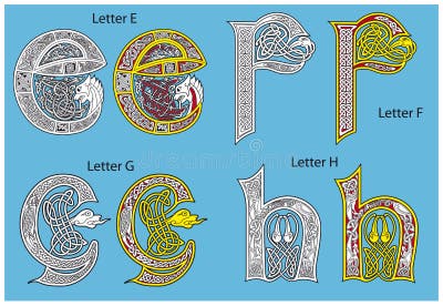 Ancient Celtic alphabet stock vector. Illustration of revival - 18859788