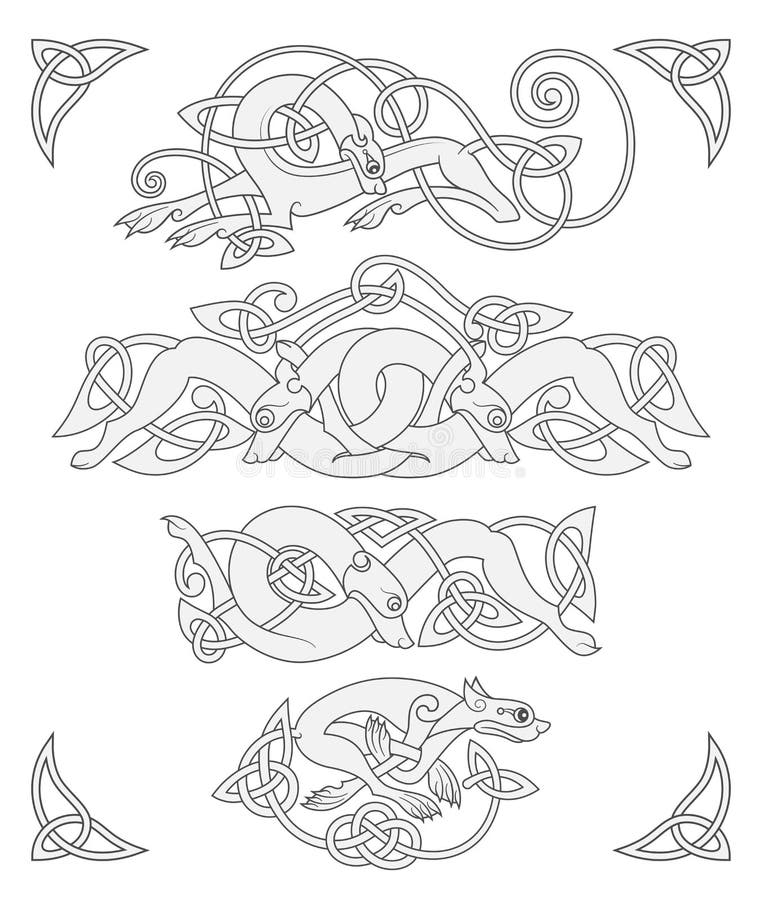 Dog Drawings Celtic Knot Celtic Animal Patterns With Wild Dogs,
