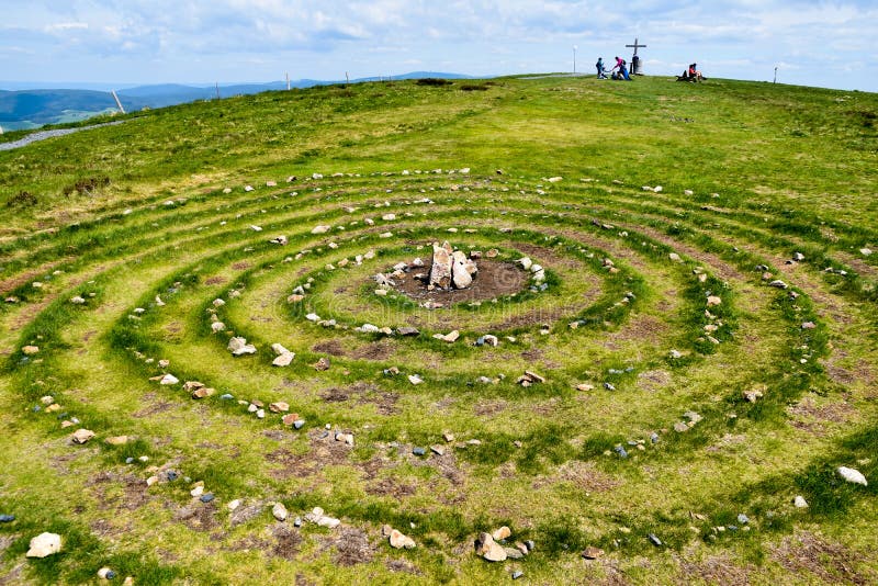 Magic Celtic Spiral of Life Made of Rocks in Nature Stock Image - Image ...