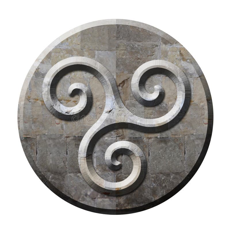 Ancient Celtic Triskele Symbol in Stone Stock Illustration ...