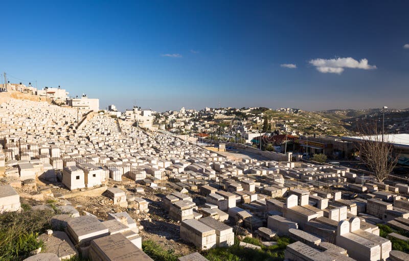 Ancient Cemetery in Jerusalem at Sunny Evening Editorial Photography ...
