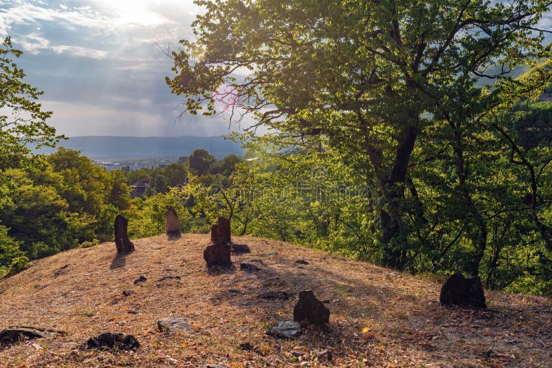 Ancient Cemetery on Top of Mountain Stock Photo - Image of cloud ...