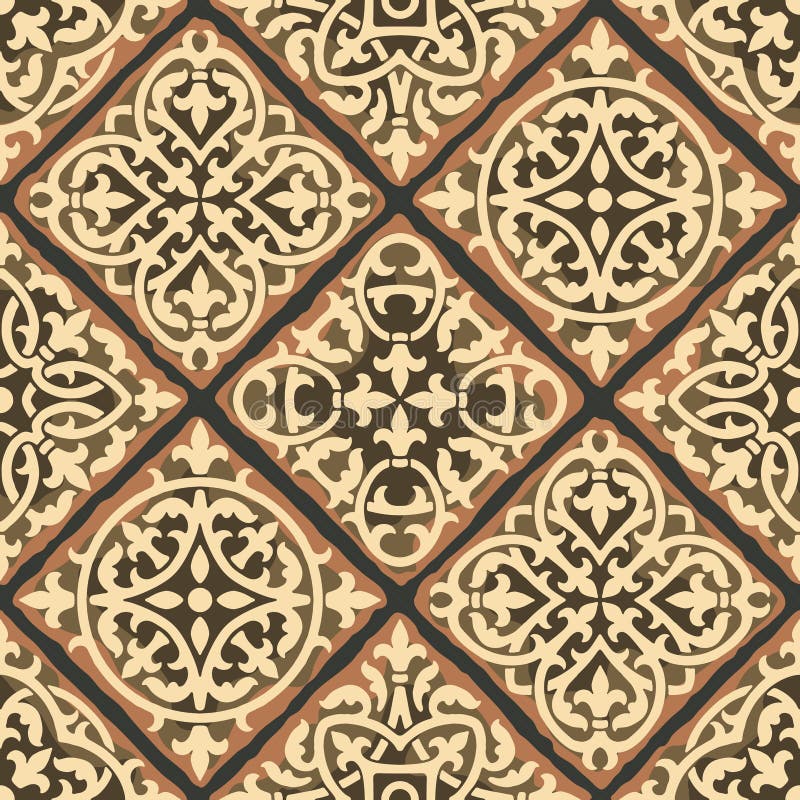 Ancient Ceramic Tile Seamless Pattern. Wall or Floor Texture ...