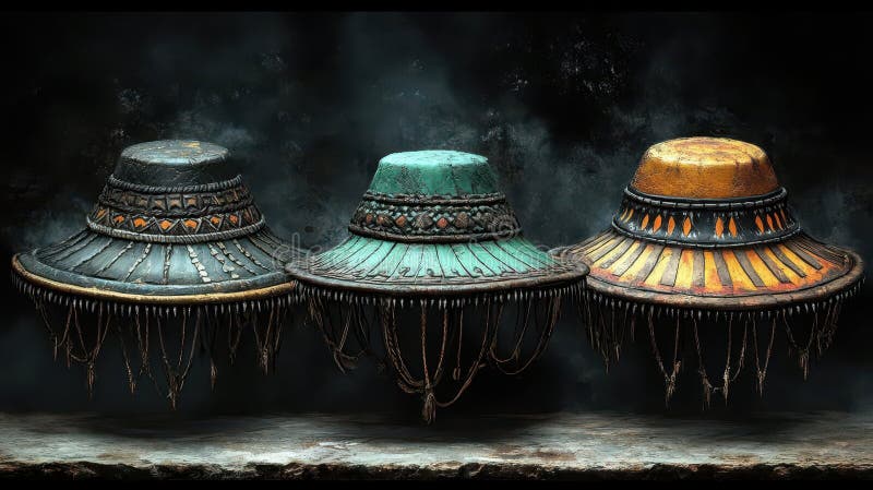 Ancient Ceremonial Hats: Design & Concept Art Stock Image - Image of ...