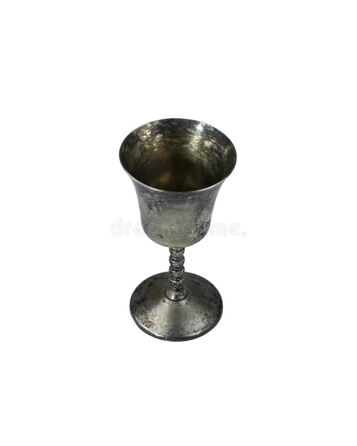 Ancient Chalice Made of Silver on White Background Stock Photo - Image ...