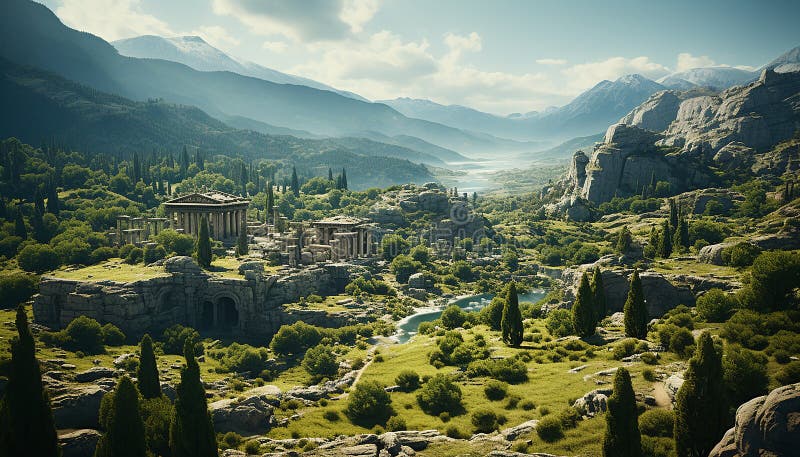 Ancient Chapel Atop Mountain Peak, Surrounded by Tranquil Nature ...